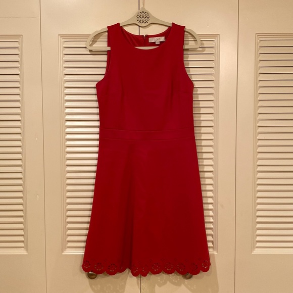 LOFT | Dresses | Loft Red Sleeveless Dress | Poshmark